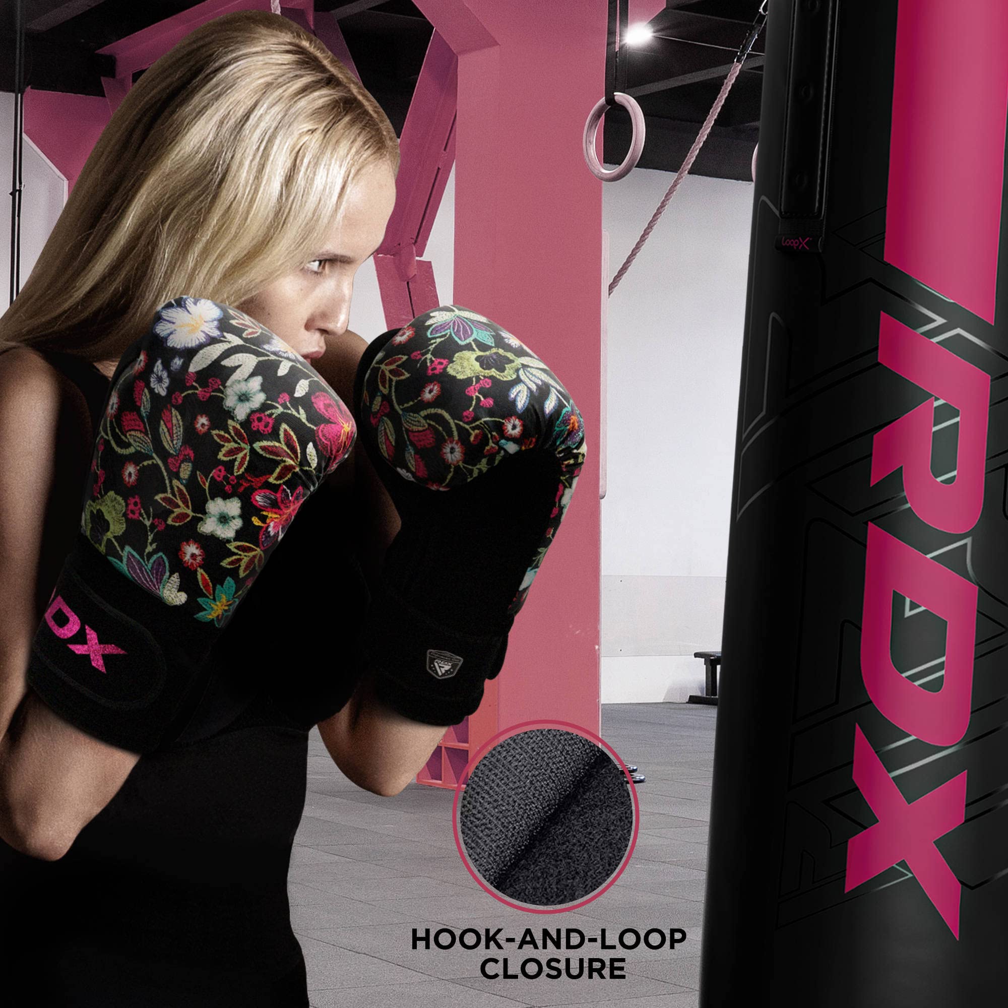 RDX Women Boxing Gloves for Training Muay Thai Flora Skin Ladies Mitts for Sparring, Fighting Kickboxing Good for Punch Bag, Focus Pads and Double End Ball Punching