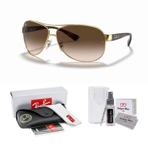 Ray-Ban RB3386 003/8G 67M Silver/Grey Gradient Round Sunglasses For Men For Women + BUNDLE with Designer iWear Eyewear Kit