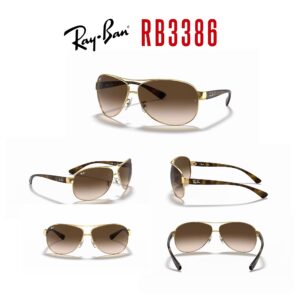 Ray-Ban RB3386 001/13 67M Arista/Brown Gradient Round Sunglasses For Men For Women + BUNDLE with Designer iWear Eyewear Kit