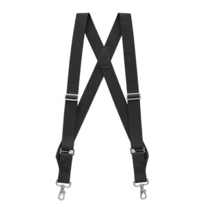 suspender store side-clip trucker suspenders - 1.5-inch wide elastic - trigger snap - 42" for 5'0" to 5'9" tall - black