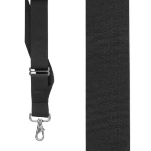 Suspender Store Side-Clip Trucker Suspenders - 1.5-Inch Wide Elastic - Trigger Snap - 42" for 5'0" to 5'9" tall - Black