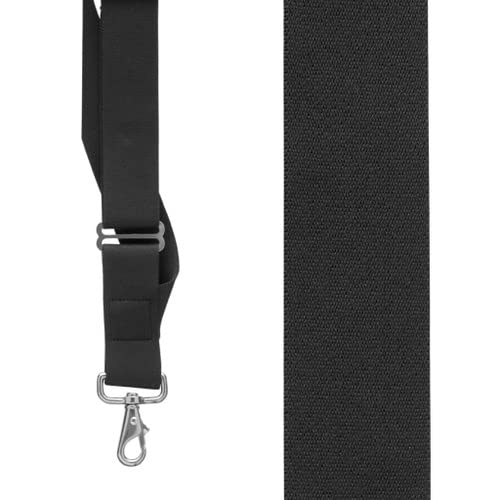 Suspender Store Side-Clip Trucker Suspenders - 1.5-Inch Wide Elastic - Trigger Snap - 42" for 5'0" to 5'9" tall - Black