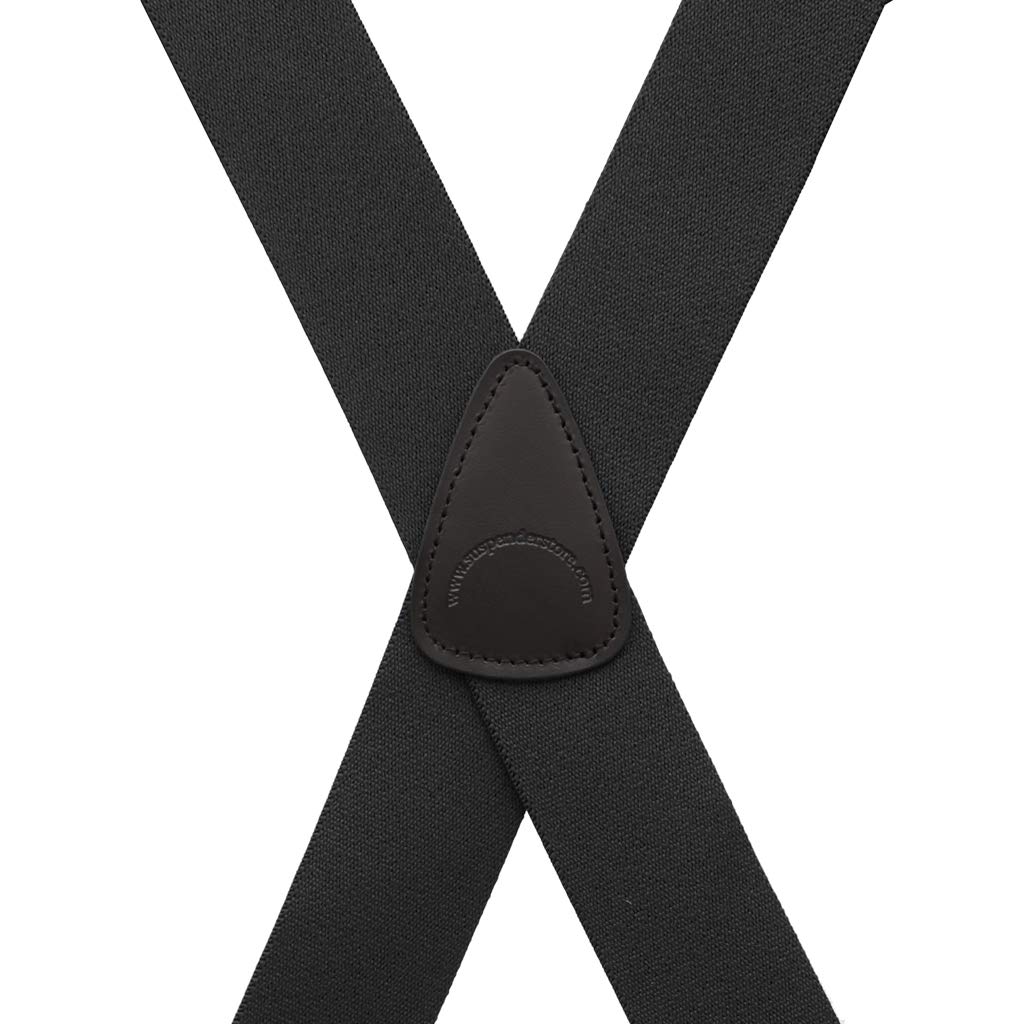 Suspender Store Side-Clip Trucker Suspenders - 1.5-Inch Wide Elastic - Trigger Snap - 42" for 5'0" to 5'9" tall - Black