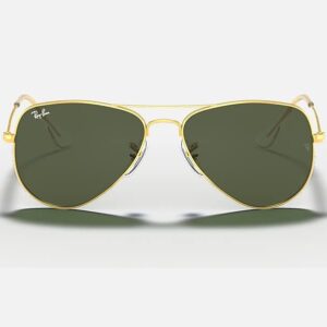 Ray-Ban RB3044 AVIATOR SMALL METAL L0207 52M Gold/G-15 Green Crystal Sunglasses+ BUNDLE with Designer iWear Eyewear Kit