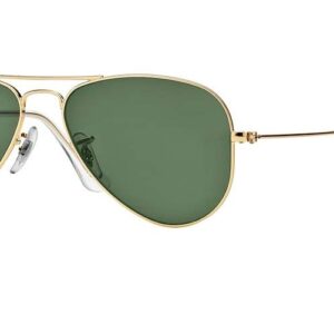 Ray-Ban RB3044 AVIATOR SMALL METAL L0207 52M Gold/G-15 Green Crystal Sunglasses+ BUNDLE with Designer iWear Eyewear Kit