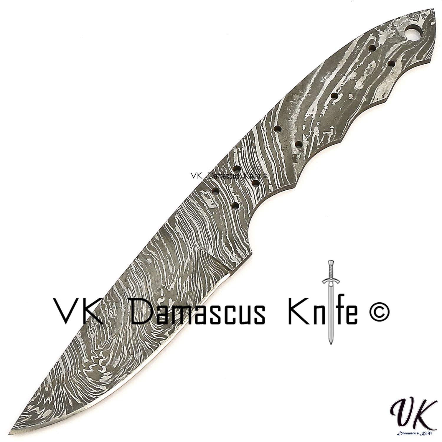 Damascus Hunting Knife Blanks for Knife Making Diy 8 Inch Handmade Full Tang Hunting Knife Blank 2184