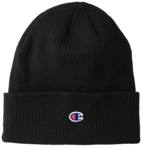 champion men's winter beanie, black, os