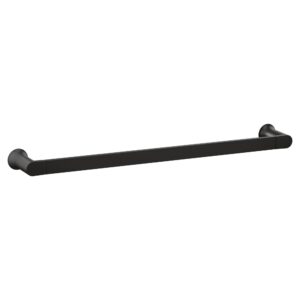 Moen Genta LX Matte Black Modern 24-Inch Single Kitchen or Bathroom Towel Bar, Wall Mounted Towel Bar, BH3824BL