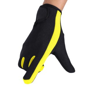 Diving Gloves Neoprene Wetsuits Five Finger Gloves Non Skid Flexible Thermal Material for Snorkeling Swimming Surfing Sailing Kayaking Diving (S Yellow)