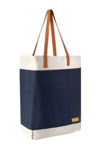 l’occitane contrast denim and canvas tote bag, 1 ct.