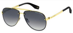 marc jacobs men's marc 317/s pilot sunglasses, antique gold/gray shaded, 61mm, 13mm