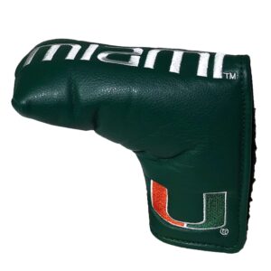 team golf ncaa miami hurricanes vintage blade putter cover golf club vintage blade putter headcover, form fitting design, fits scotty cameron, taylormade, odyssey, titleist, ping, callaway