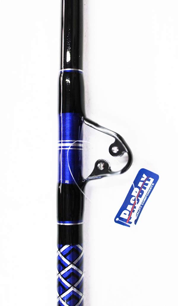 Xcaliber Marine Pair (2) Tournament Series 15-30lb Saltwater Trolling Rod w/Pac Bay Guides (Blue & Silver)