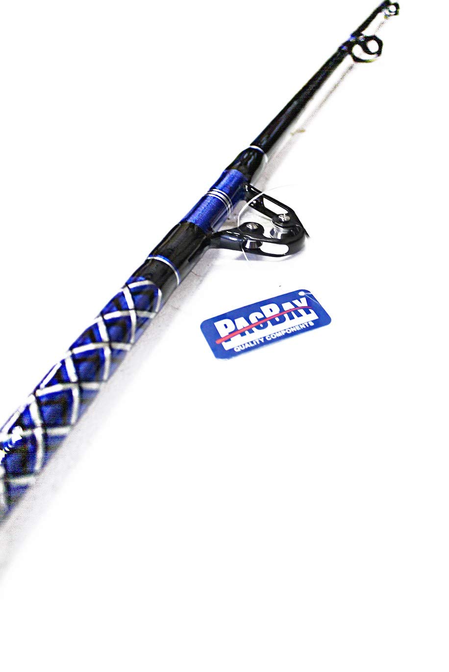 Xcaliber Marine Pair (2) Tournament Series 15-30lb Saltwater Trolling Rod w/Pac Bay Guides (Blue & Silver)