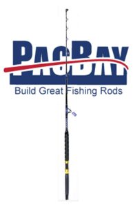 xcaliber marine tournament series 15-30lb saltwater trolling rod w/pac bay guides (blue & silver)