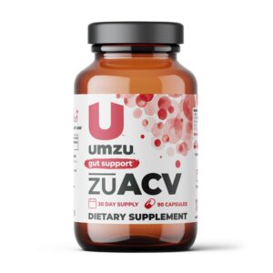 umzu zuacv prebiotics supplement | apple cider vinegar prebiotic blend supports digestion, gut health & immunity | relieves occasional bloating w/no vinegar taste (30 day supply | 90 capsules)