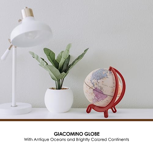 Waypoint Geographic Giacomino Globe, 6” Diameter World Globe Featuring the Earth Continents, Up-to-Date Mini Globe for Kids, Learning Tool for Home and Classroom, Antique