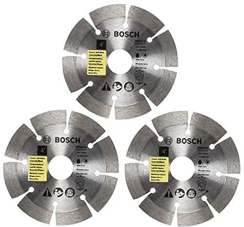 Bosch DB441SB3 3 pc. 4 In. Segmented Rim Diamond Blades for Universal Rough Cuts