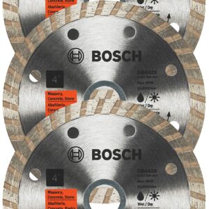 Bosch DB442SB3 3 pc. 4 In. Standard Turbo Rim Diamond Blades for Smooth Cuts