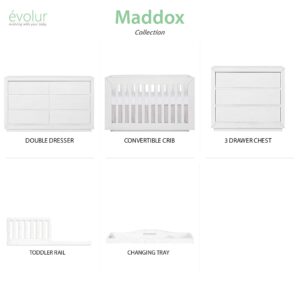 Evolur Maddox Double Dresser, Weathered White