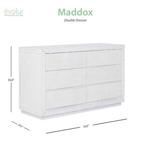 Evolur Maddox Double Dresser, Weathered White