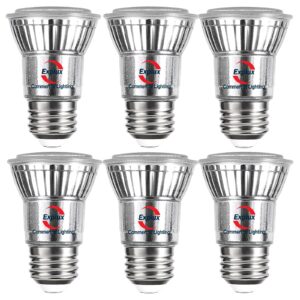 explux led par16 long neck spotlight bulbs, dimmable, 60w equivalent 500 lumens, classic full glass, 2700k soft white, 6-pack