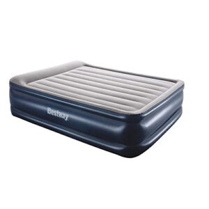 bestway tritech inflatable air mattress 22 inch queen-sized 2 person bed with built-in air pump, storage bag, and repair patch