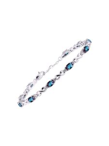 rylos stunning simulated alexandrite/mystic topaz & diamond xoxo hugs & kisses tennis bracelet set in sterling silver - adjustable to fit 7" - 8" wrist