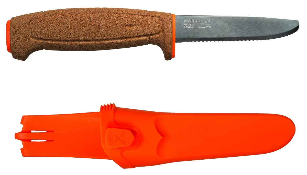 Morakniv Floating Fixed-Blade Stainless Steel Knife, 3.7-Inch, Orange