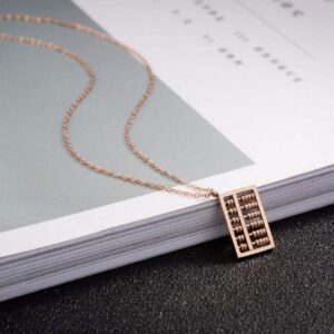 XIGUA MELON Rose gold titanium steel necklace new wishful abacus clavicle necklace