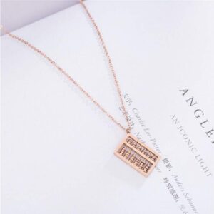 XIGUA MELON Rose gold titanium steel necklace new wishful abacus clavicle necklace