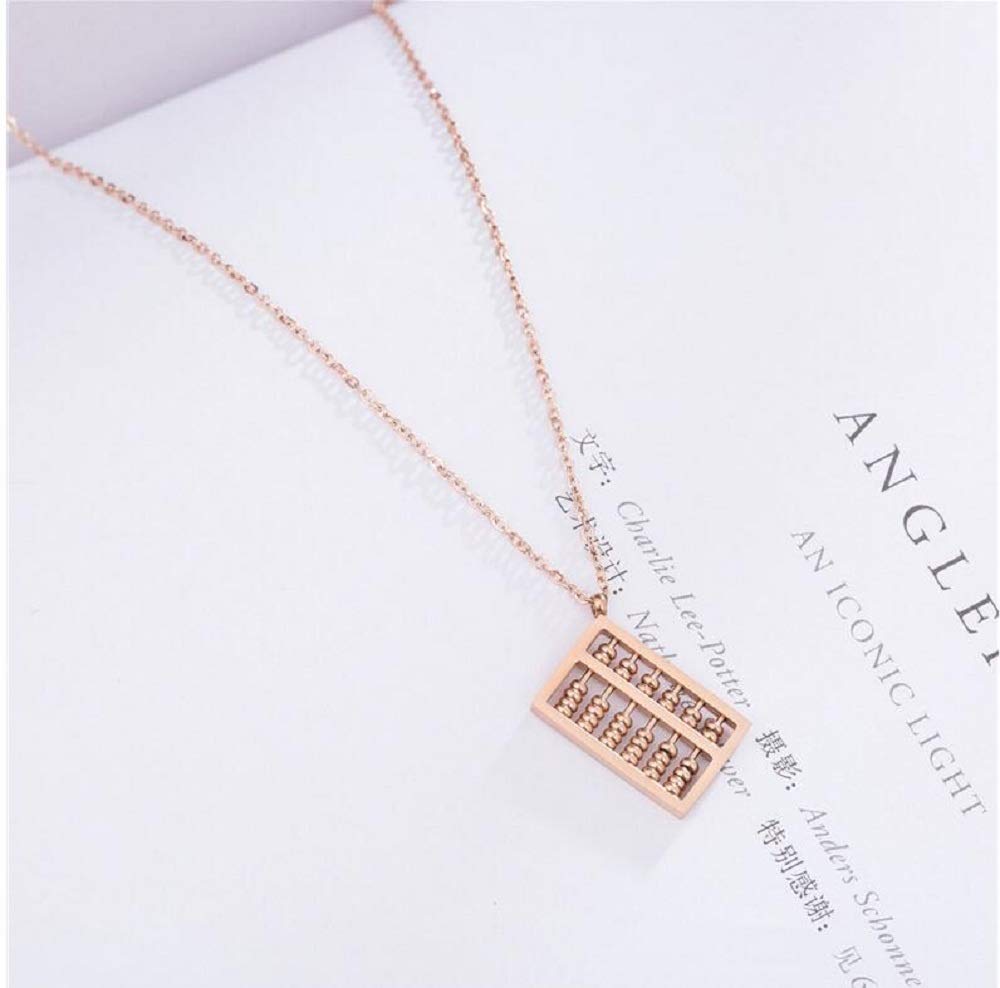 XIGUA MELON Rose gold titanium steel necklace new wishful abacus clavicle necklace