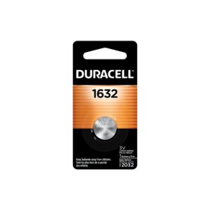 duracell 1632 3v lithium battery, 1 count pack, lithium coin battery for medical and fitness devices, watches, and more, cr lithium 3 volt cell