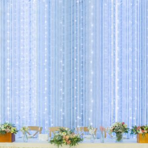 twinkle star 600 led window curtain string light wedding party home garden bedroom outdoor indoor wall (white)