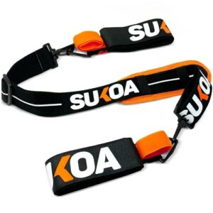 sukoa ski & pole carrier straps – shoulder sling with cushioned holder protects from scratches – downhill skiing backcountry gear ski accessories for men and women