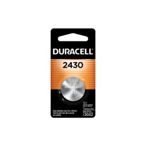 duracell 2430 3v lithium battery, 1 count pack, lithium coin battery for medical and fitness devices, watches, and more, cr lithium 3 volt cell