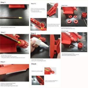 Fletching Tool Jig with Right Straight and Helix Clamps for DIY Archery Arrows Feathers Vanes