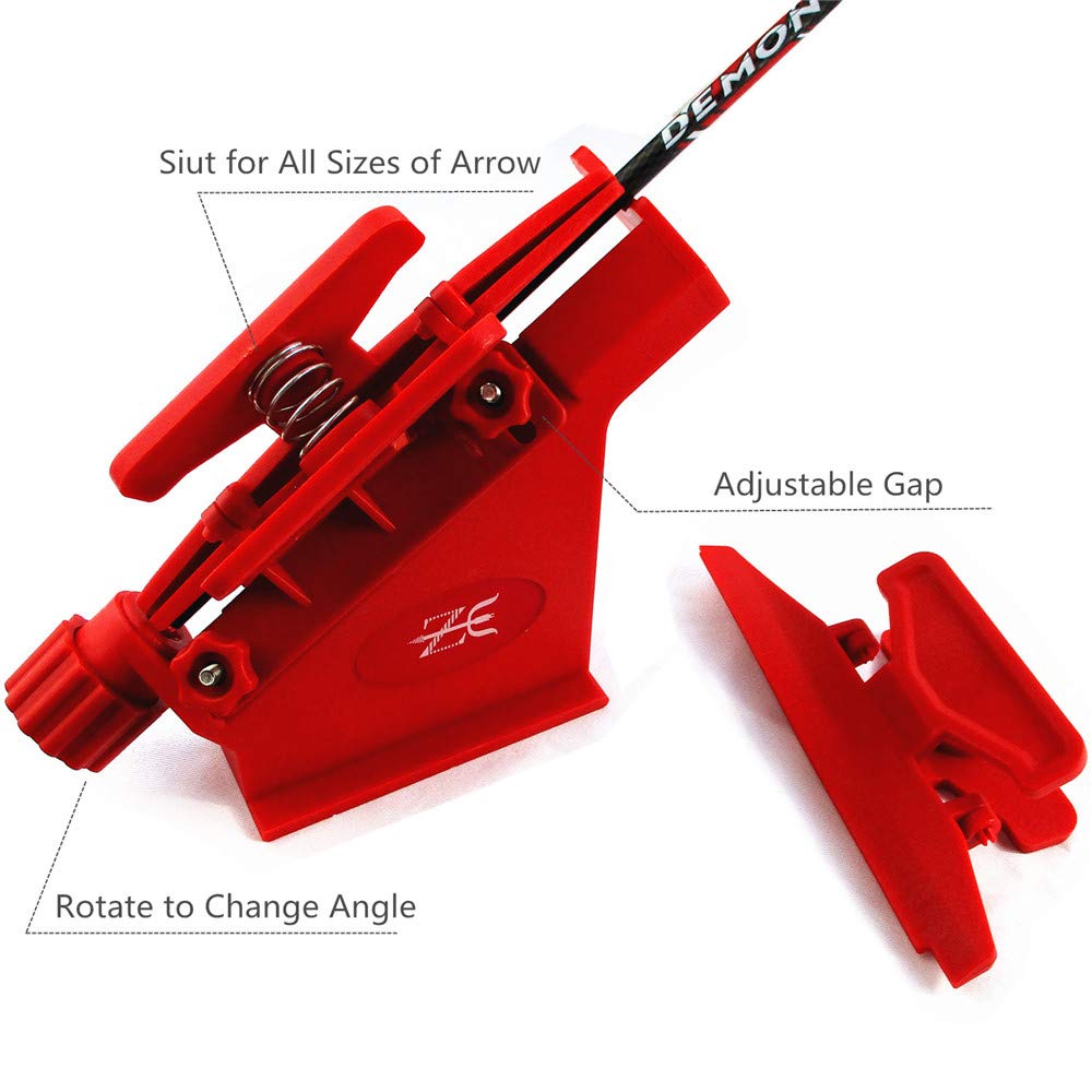 Fletching Tool Jig with Right Straight and Helix Clamps for DIY Archery Arrows Feathers Vanes