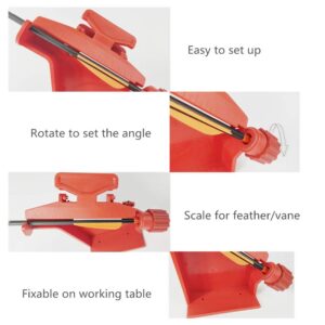 Fletching Tool Jig with Right Straight and Helix Clamps for DIY Archery Arrows Feathers Vanes