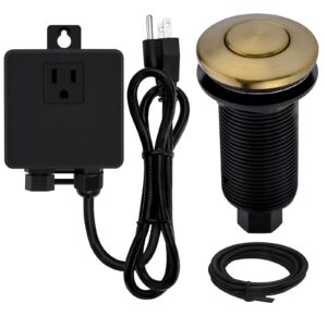 sinkingdom garbage disposal sinktop air switch kit with long button,brass made cover,champagne bronze