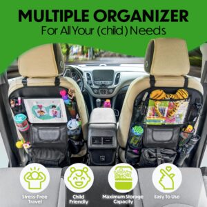 Cartik Backseat Car Organizer - Car Seat Organizer, Road Trip Essentials for Kids, Car Organizer Backseat Storage for Toys & Accessories (Double pack)