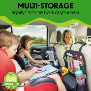 Cartik Backseat Car Organizer - Car Seat Organizer, Road Trip Essentials for Kids, Car Organizer Backseat Storage for Toys & Accessories (Double pack)