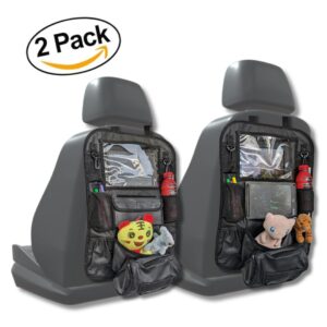 Cartik Backseat Car Organizer - Car Seat Organizer, Road Trip Essentials for Kids, Car Organizer Backseat Storage for Toys & Accessories (Double pack)