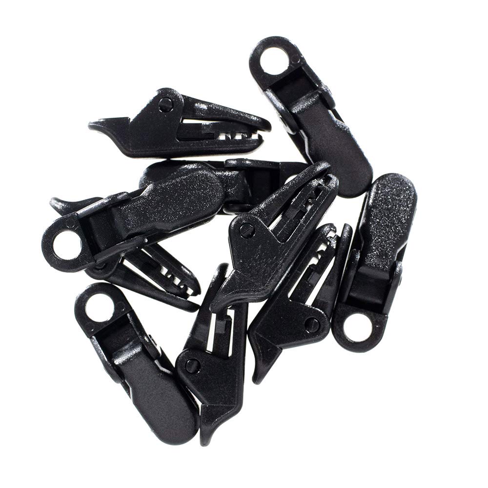 Built For Survival 10 Pack - Black Awning Tarp Clamps Trap Clips Jaw Tent Snaps Camping Clips Tighten