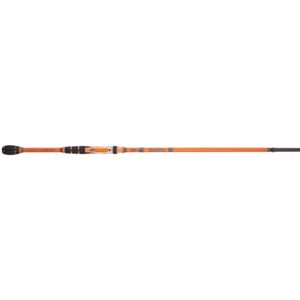 berkley 6’6” shock casting rod, 1 piece composite medium heavy power fishing rod for freshwater or saltwater fishing, shock absorbing tip, orange