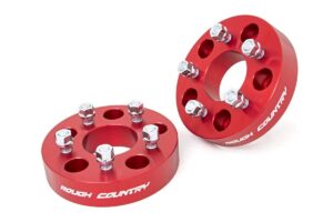 rough country 1.5" wheel adapters for 2007-2018 jeep wrangler jk pair - 1100red