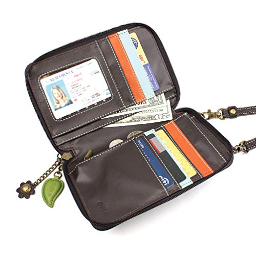 CHALA Wallet Crossbody Cell Phone Purse - Women Faux Leather Multicolor Handbag with Adjustable Strap - Dragonfly - navy