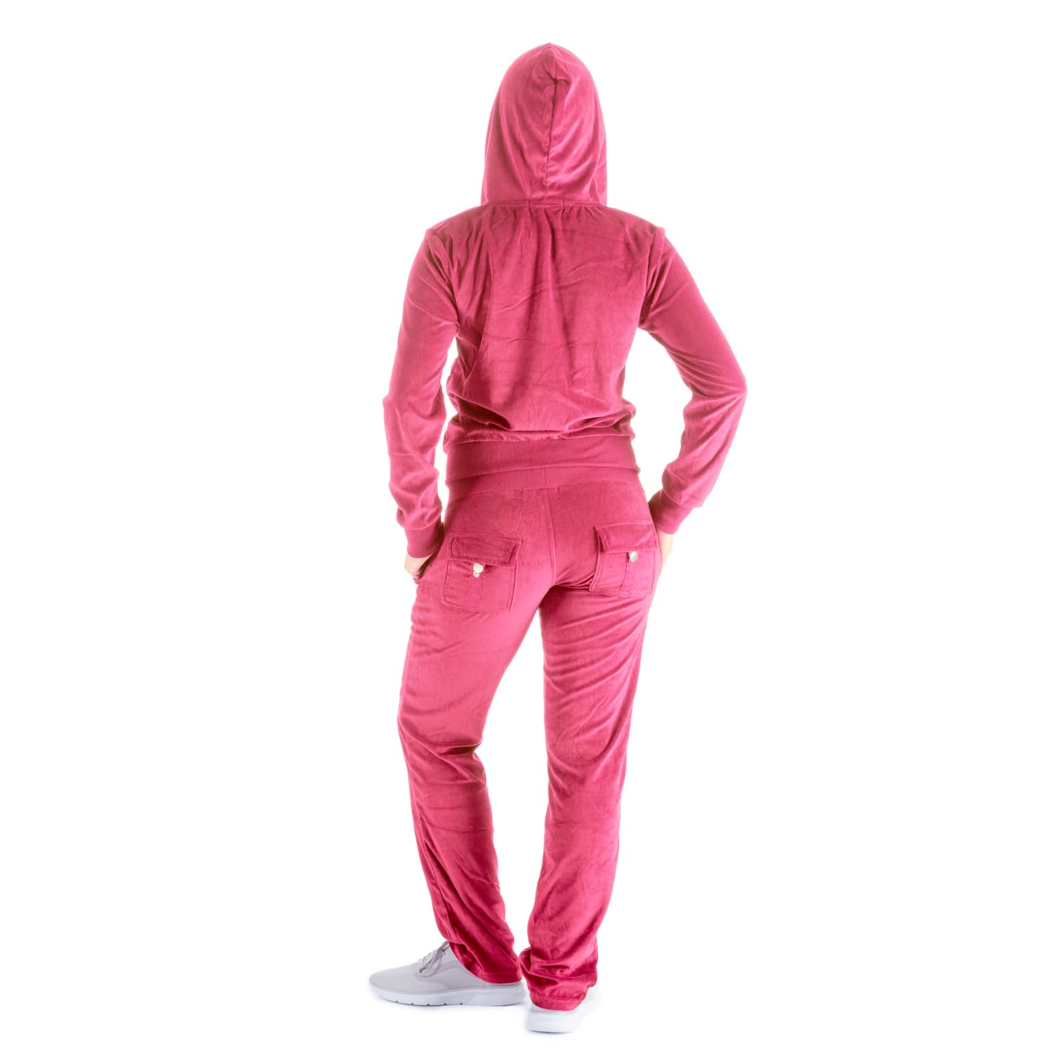 Facitisu Tracksuit for Women Set 2 Piece Joggers Velour Jogging Sweat Outfits Hoodie and Sweatpants Set XL, Coral