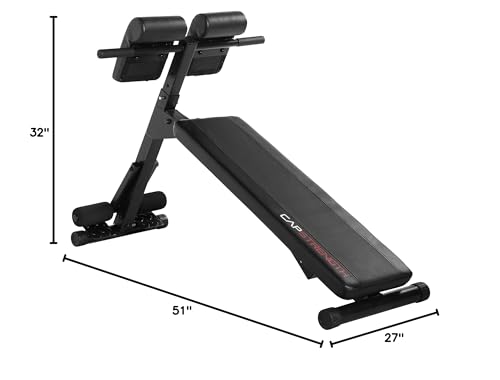 CAP Barbell Hyperextension/Ab Bench,Black