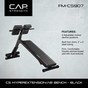 CAP Barbell Hyperextension/Ab Bench,Black